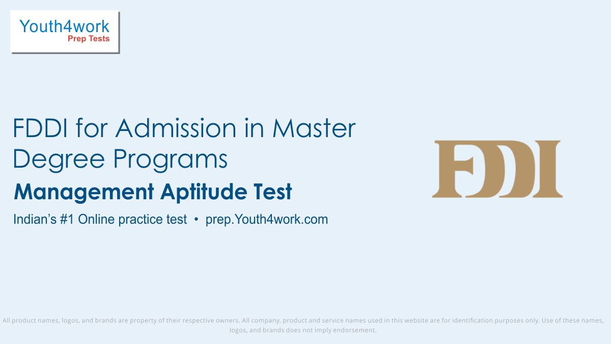 FDDI Master Degree Programs Exam Preparation Test Series