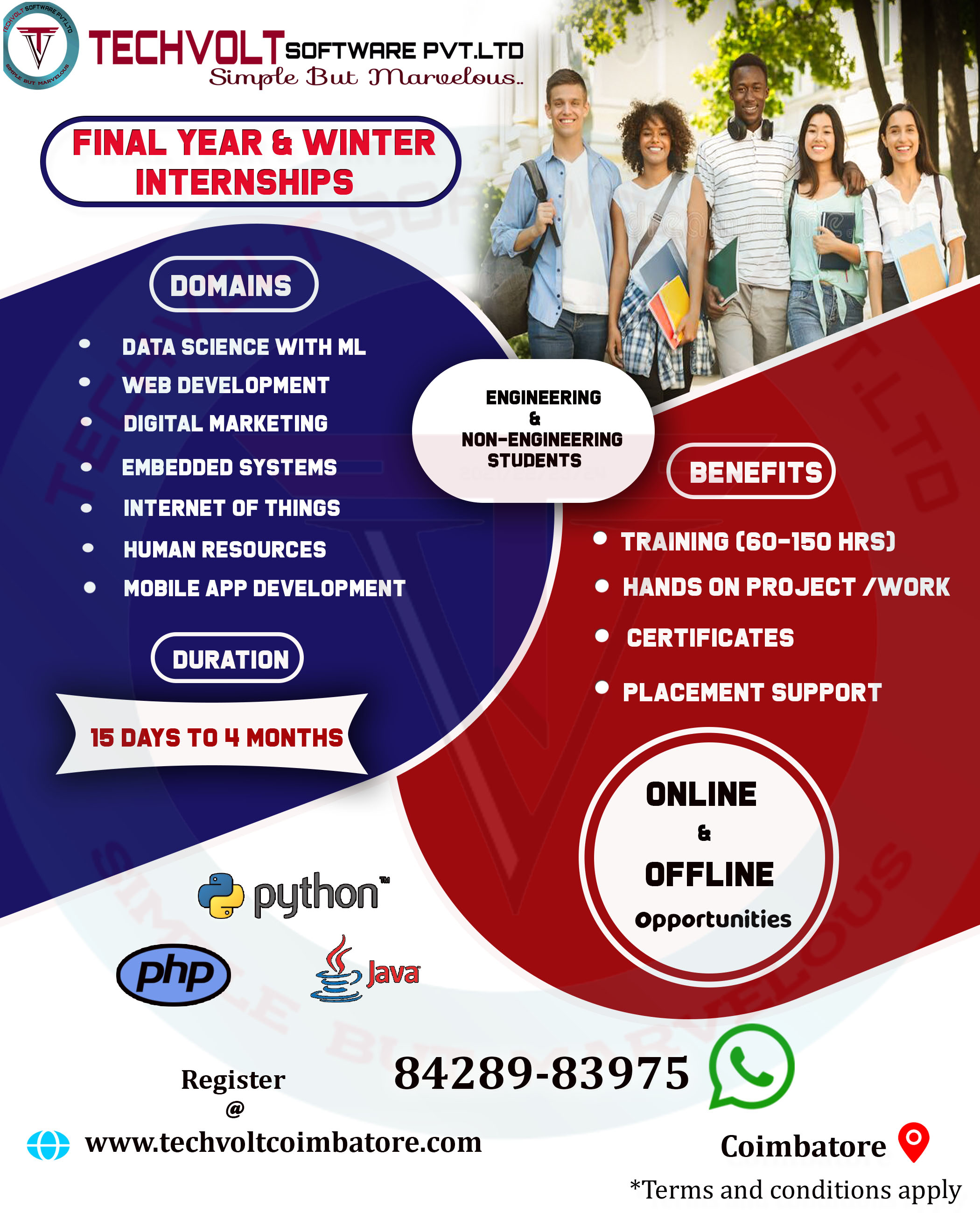 MCA Students | Internship in Coimbatore | Techvolt Software Pvt Ltd ...