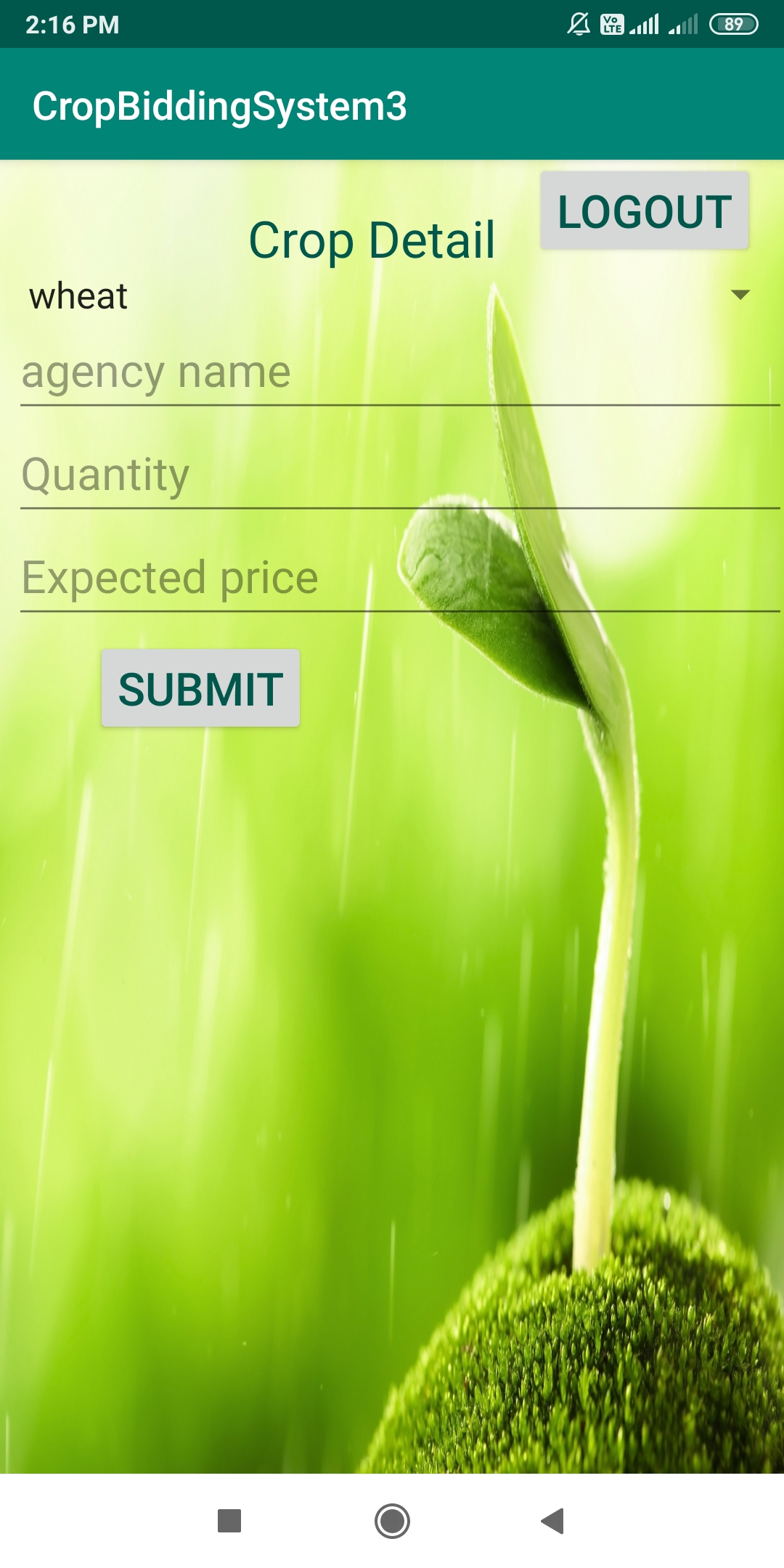 Crop Bidding system | Youth4work Portfolios